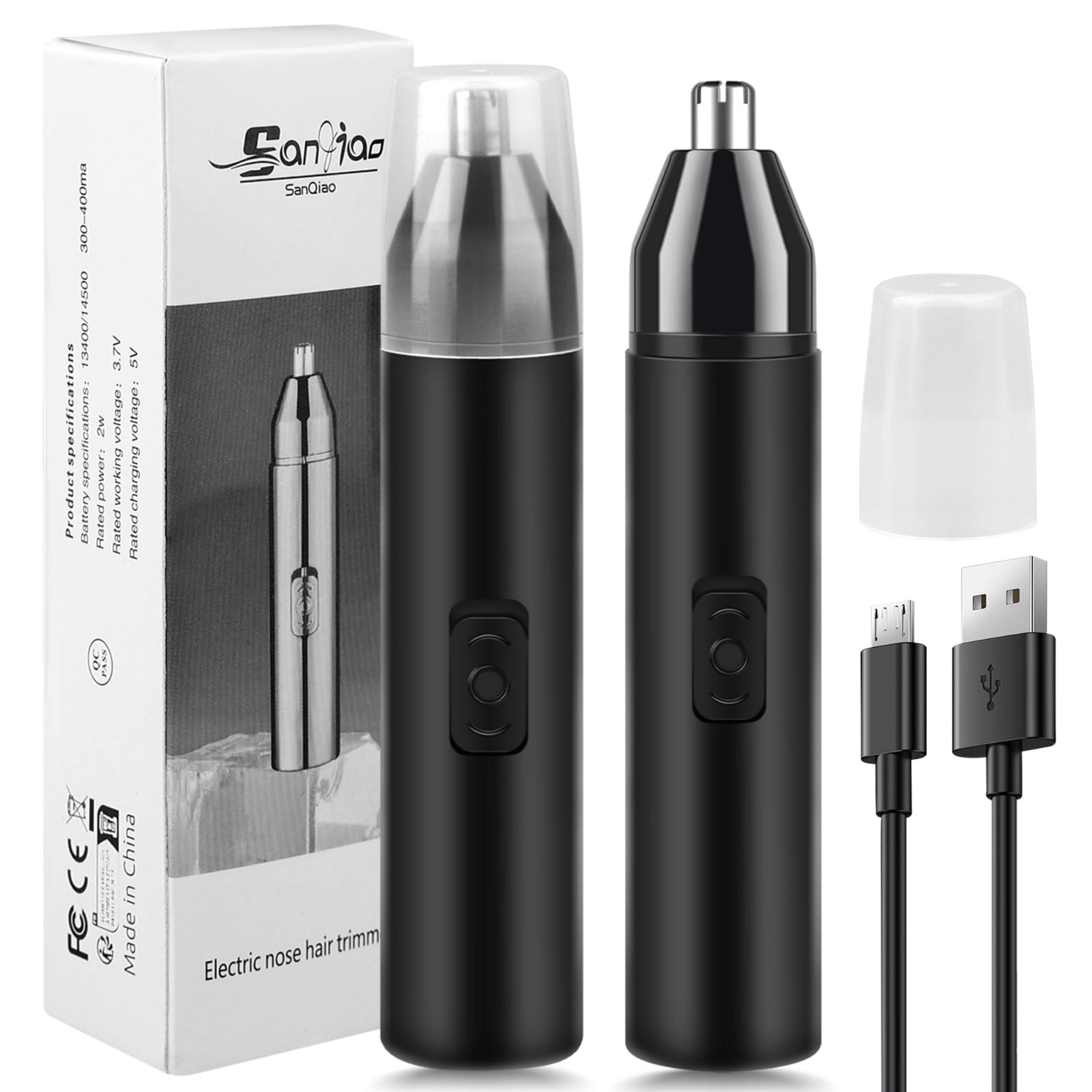 Venoro 2Pcs Nose Hair Trimmer for Men Rechargeable Electric Ear Nose ...