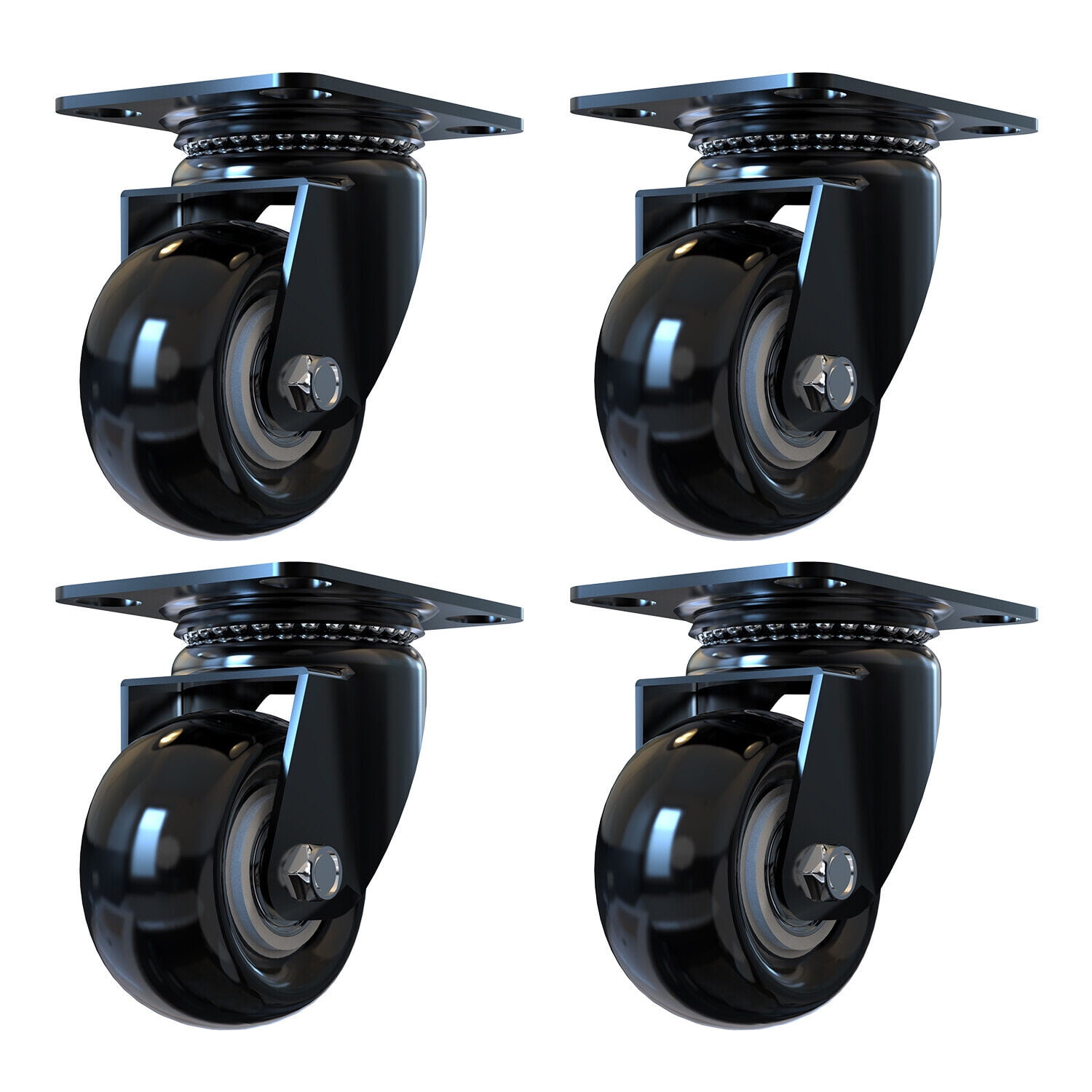 Venoro 4Pack 2 Inch Swivel Caster Wheels, Heavy Duty Plate Casters, PVC ...