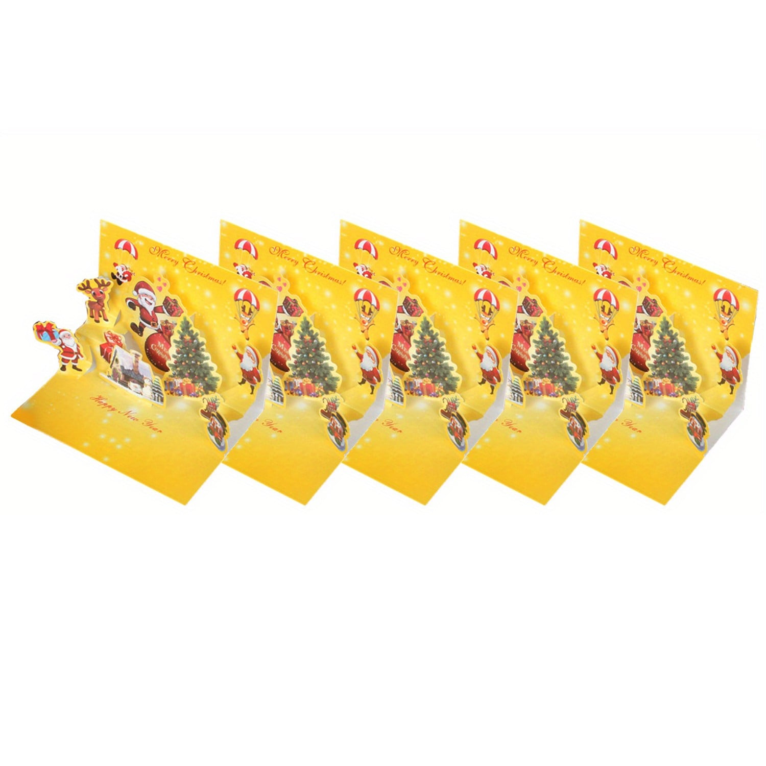 Venoro 5/10Pcs 3D Pop-Up Christmas Card for Holiday Mail Family ...