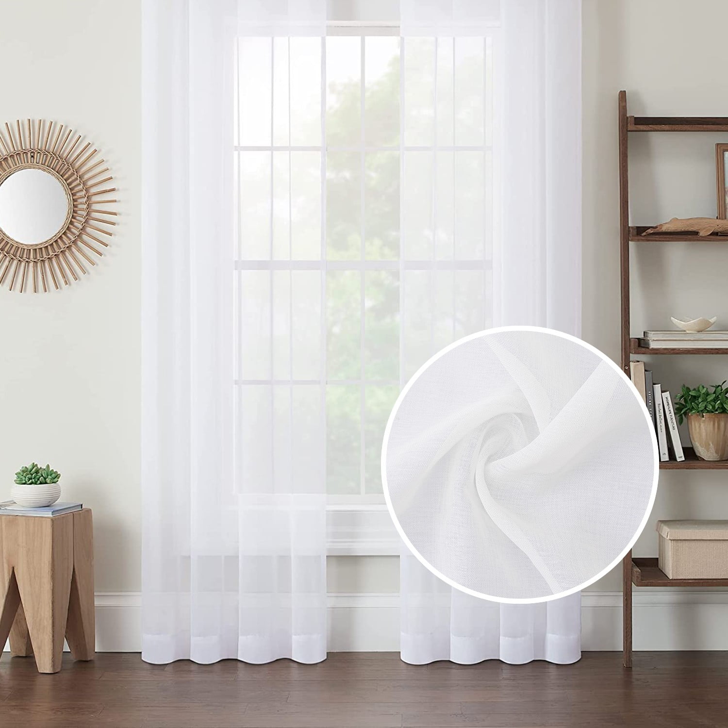 Venoro Blackout Curtains Semi-Transparent Sheer Curtain for Wedding ...