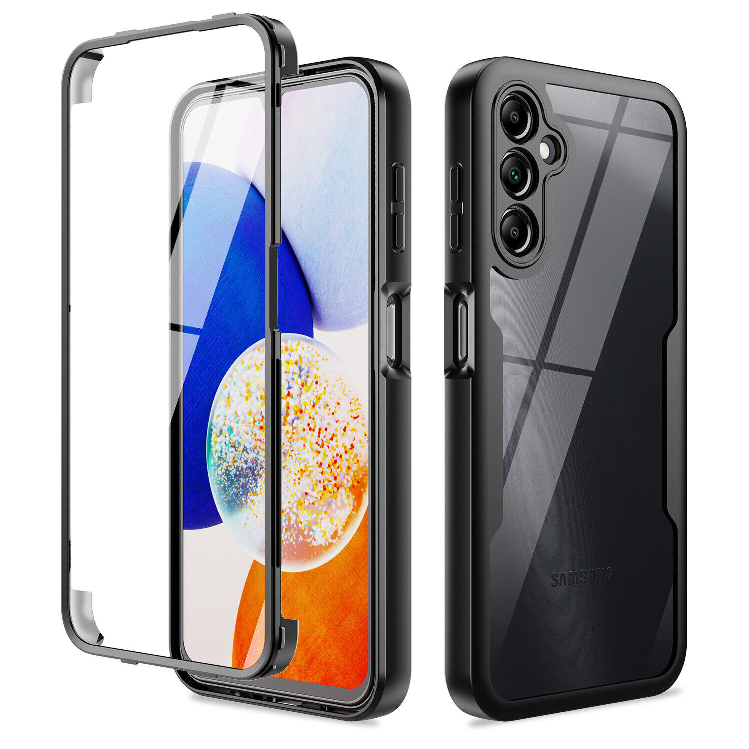 Venoro Case with Built-in Screen Protector Full Cover for Samsung Galaxy A14 5G, Black - Walmart.com