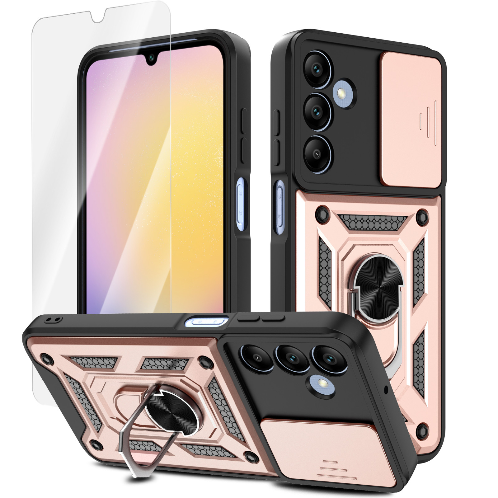 Venoro Case with Screen Protector for Samsung Galaxy A25 5G Slide ...