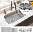 Vensio Flexible Silicone Kitchen Sink Protector Mat Gray Non-Slip Heat ...