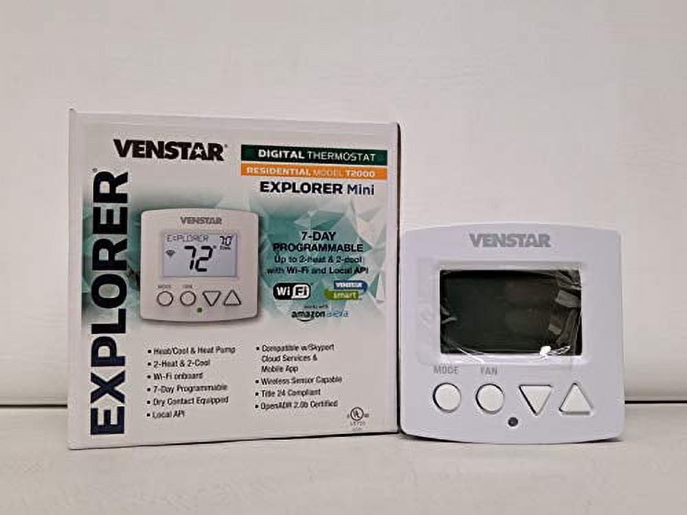 Venstar T2000 Thermostat, Degrees_Fahrenheit, to Volts, Amps, White ( - Walmart.com