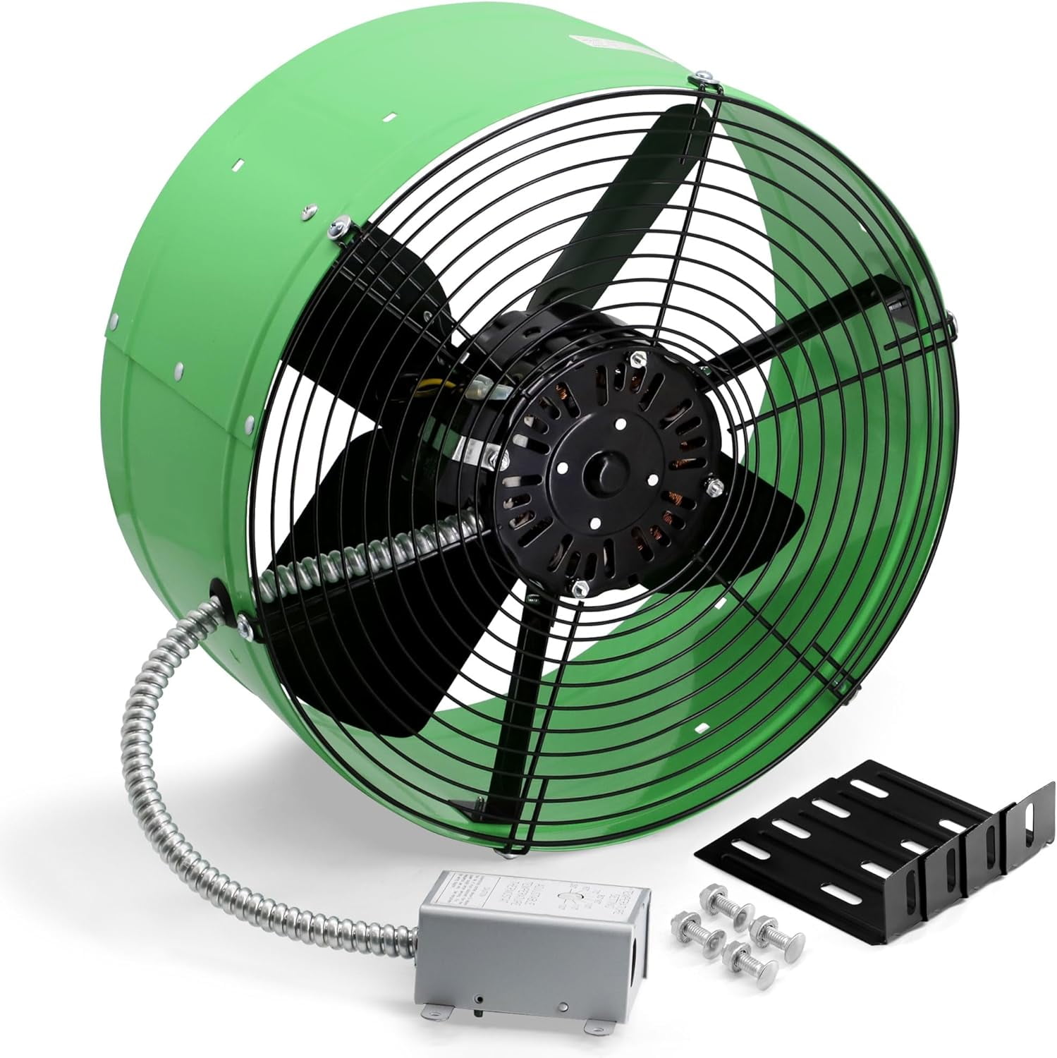 Vent Attic Fan with Adjustable Thermostat, 15" Gable Mount Ventilation ...