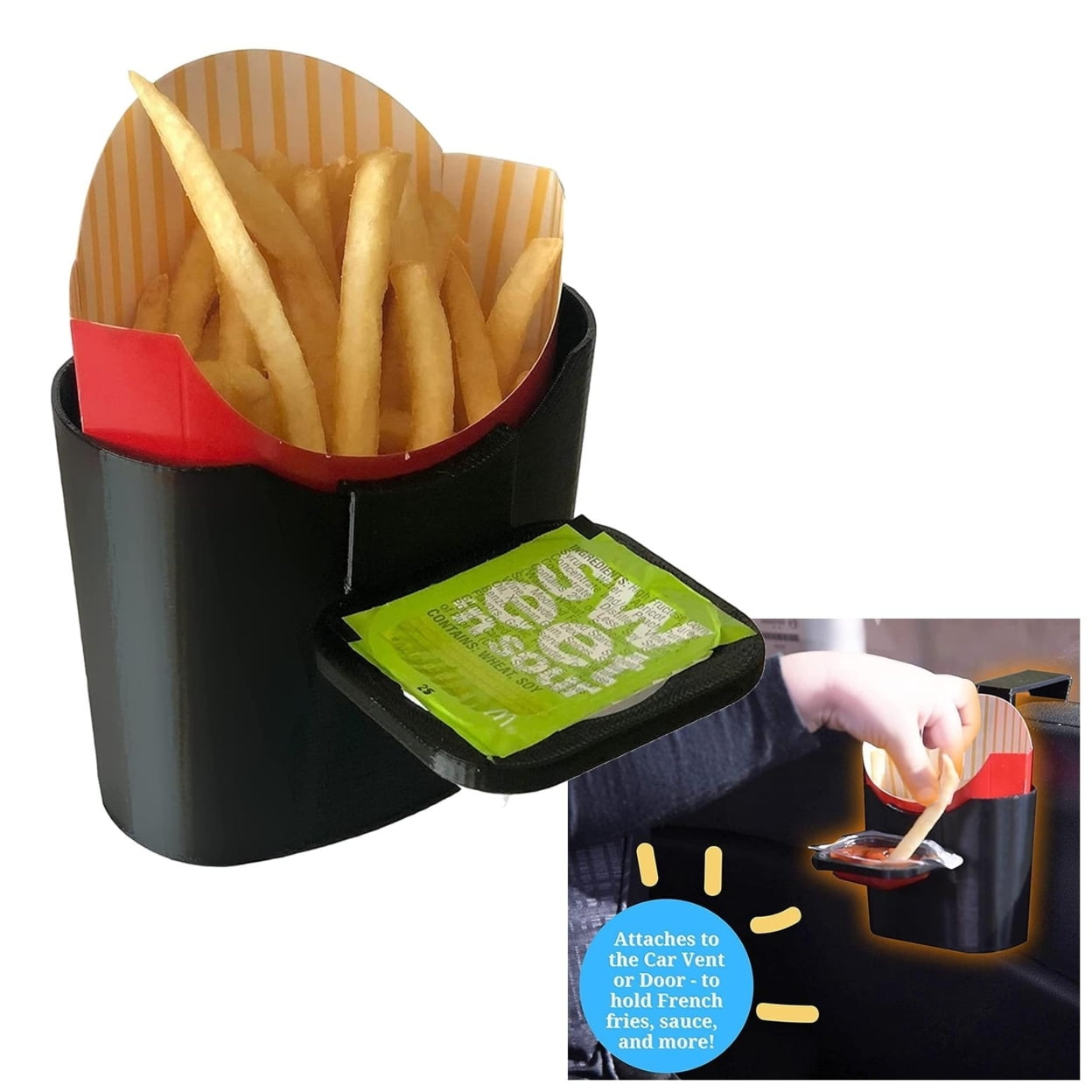 Vent N Door Caddy French Fry and Sauce Holder Combo On The Go Car Door ...
