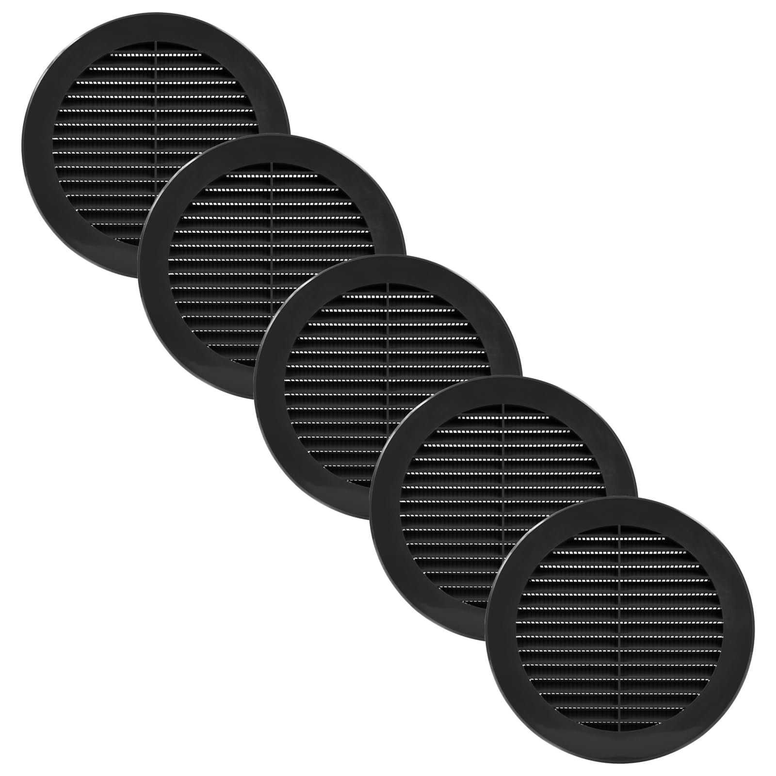 Vent Systems 6'' Inch - Pack of 5 - Black Soffit Vent Cover - Round ...