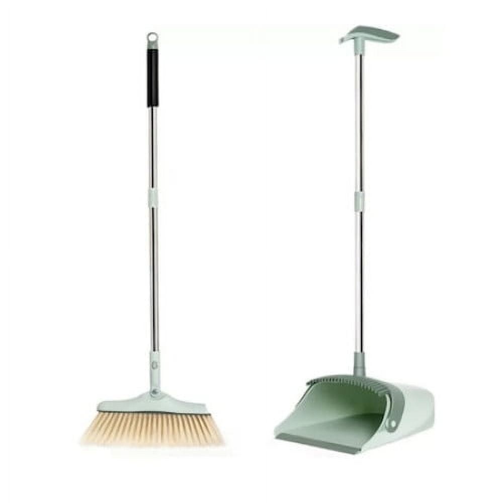 Vent Vert Broom and Dustpan Set, Heavy Duty Stiffer Bristles for ...