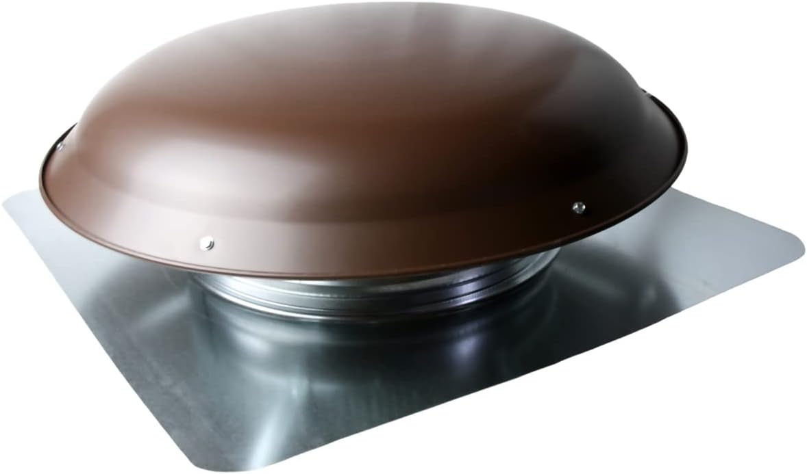 Ventamatic VX25BRN Static Galvanized Steel Dome and Flange Roof Vent ...