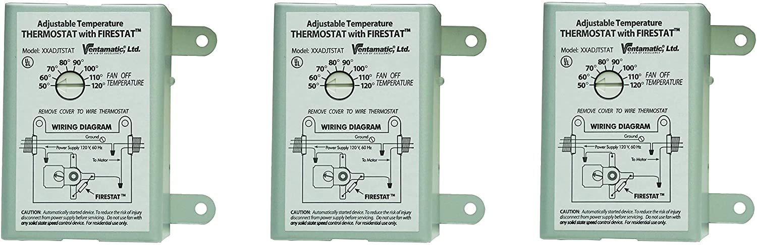 Ventamatic XXFIRESTAT 10-Amp Adjustable Programmable Thermostat with ...