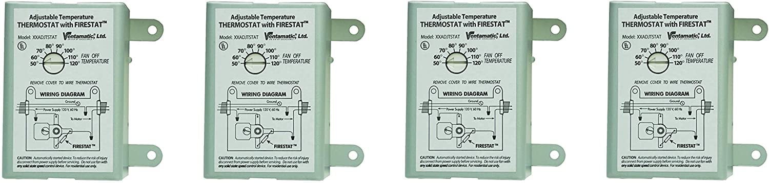 Ventamatic XXFIRESTAT 10-Amp Adjustable Programmable Thermostat with ...