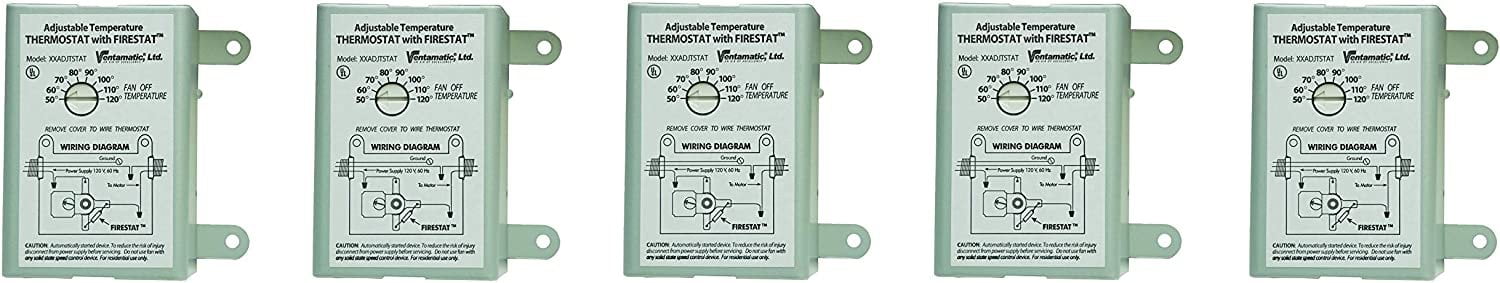 Ventamatic XXFIRESTAT 10-Amp Adjustable Programmable Thermostat with ...
