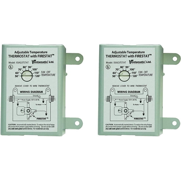 Ventamatic XXFIRESTAT 10-Amp Adjustable Programmable Thermostat with ...