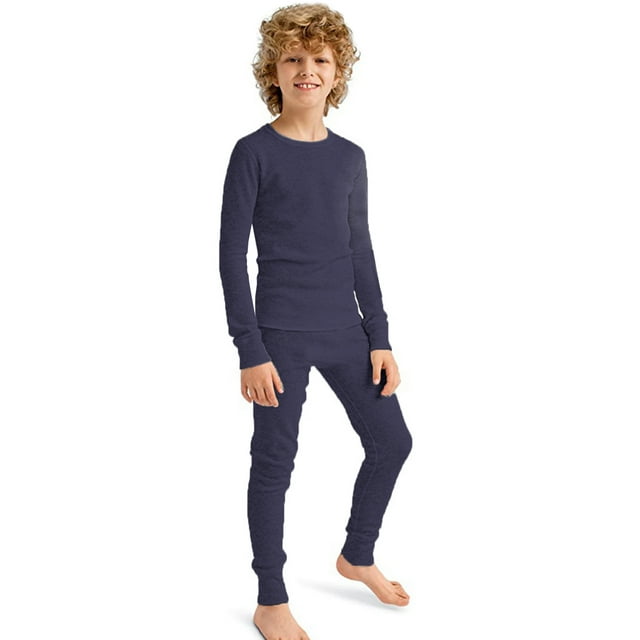 Ventana Boys Thermal Underwear Set - Waffle Knit Cotton Blend Long ...