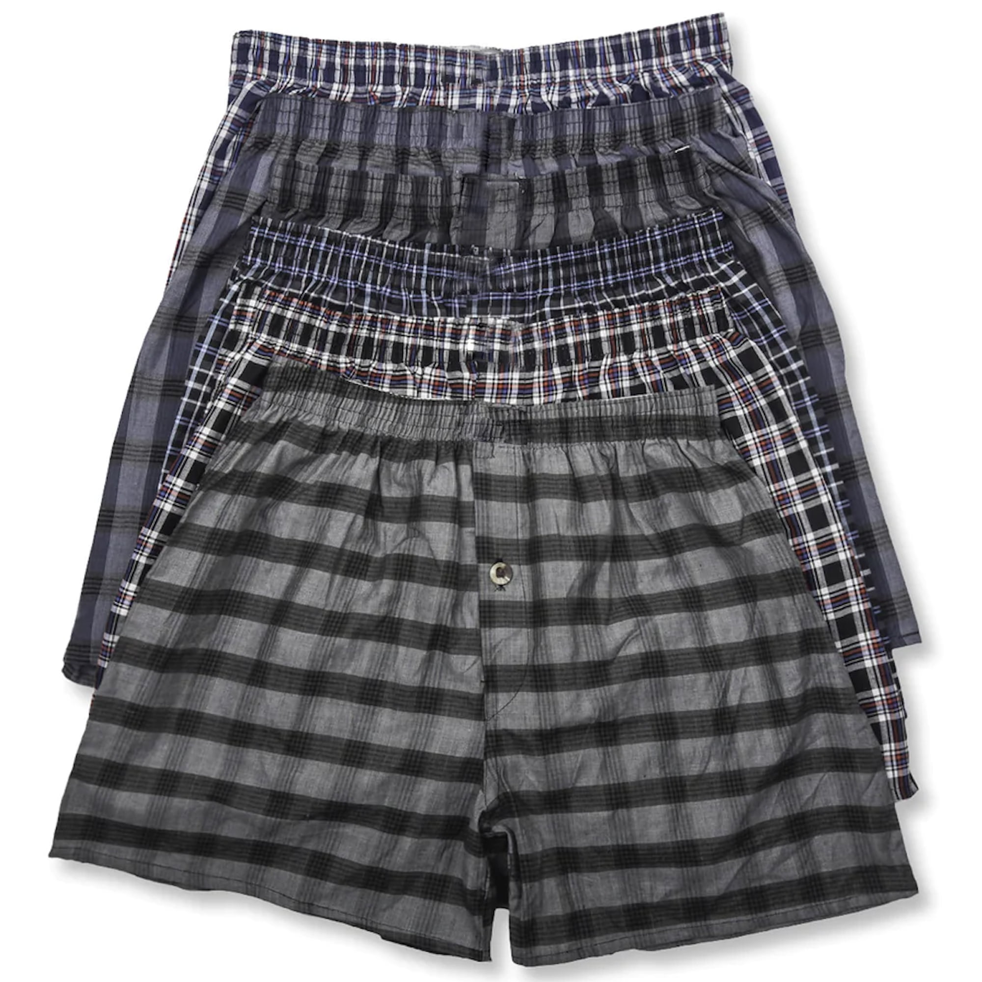 Ventana Men's 6 Cotton Plaid Boxer Shorts Underwear - Walmart.com