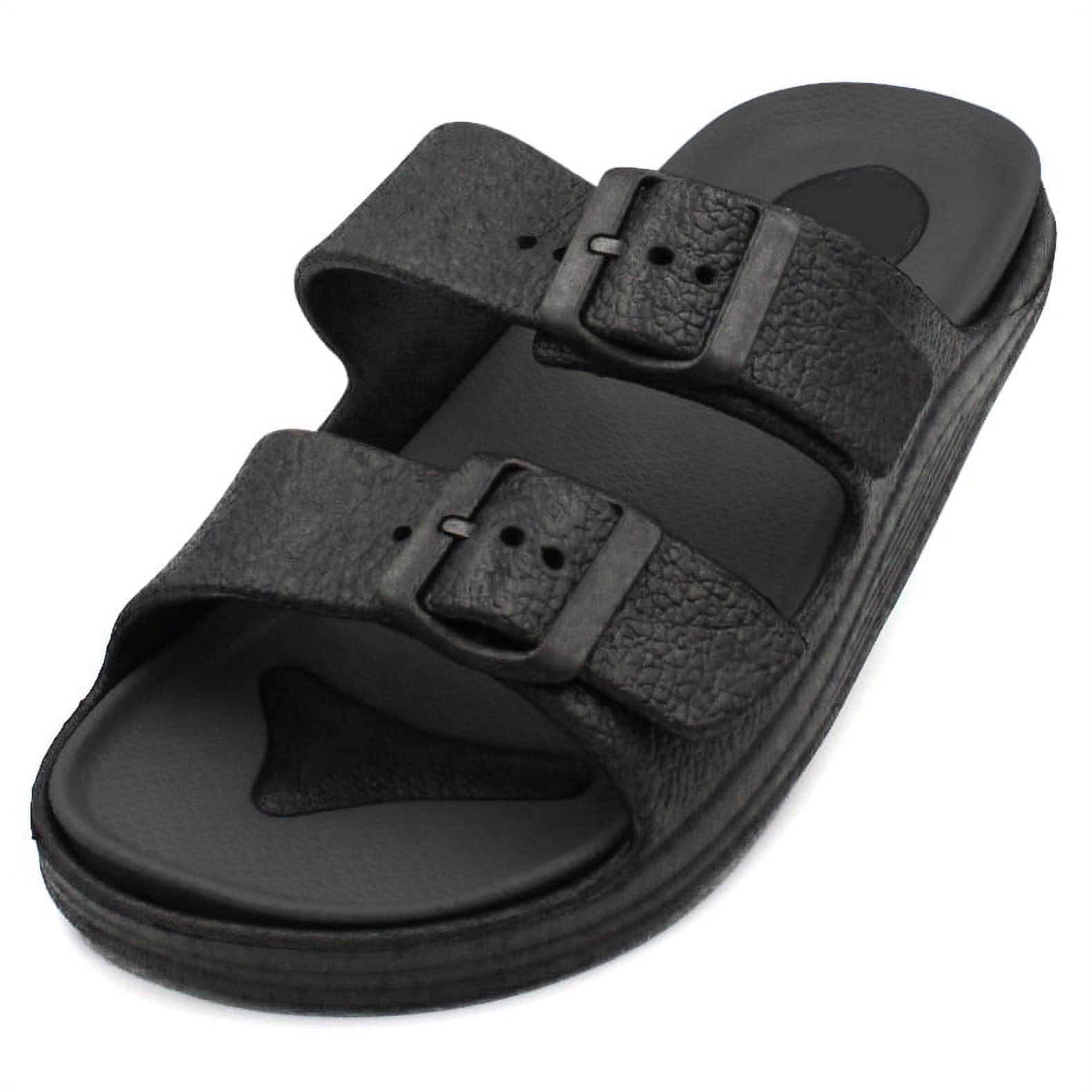 Ventana Men's Two Strap Buckle Sandals Adjustable Waterproof Slides ...