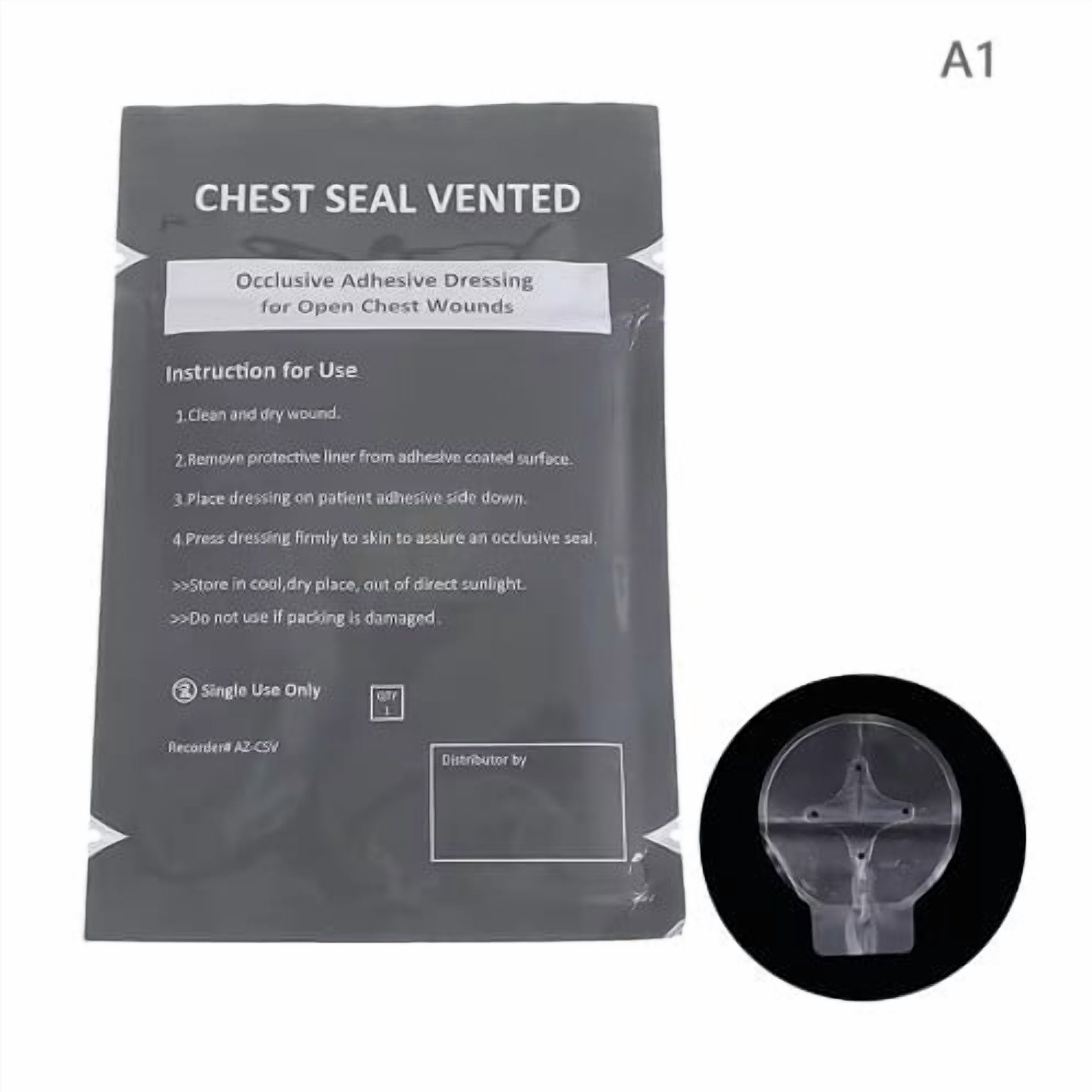 Vented Chest Seal Trauma Kits Emergency Medical Occlusive Chest Seal ...