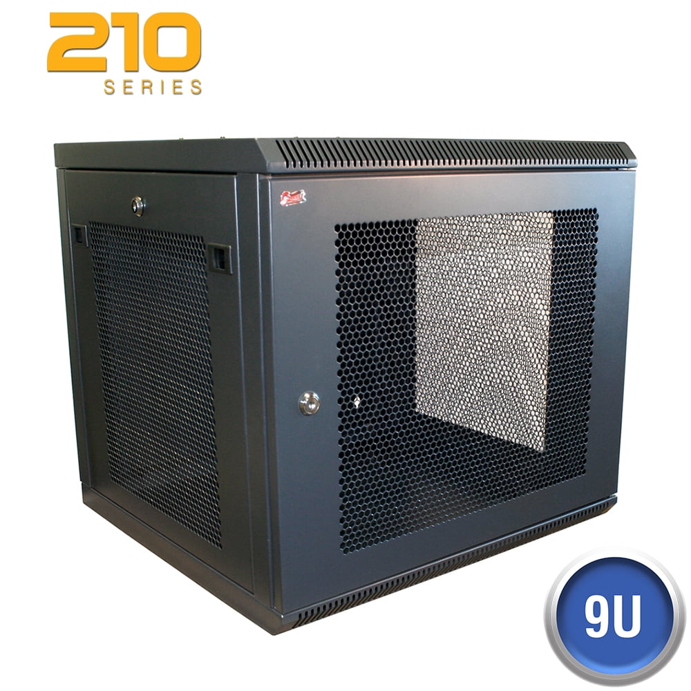 Vented Mesh Wall Enclosure, Front/Side Access, 9U, 19.5"H x 21″W X 20″D ...
