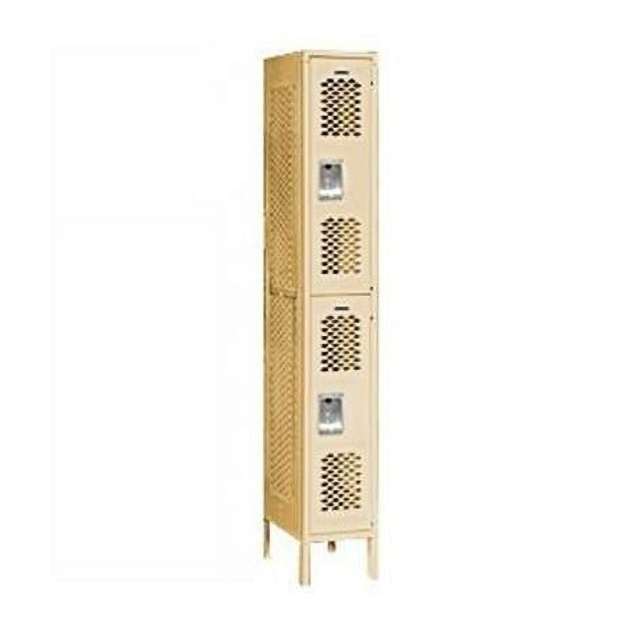 Vented Metal Locker - Double Tier - 1 Wide - Tan - Assembled - Walmart.com