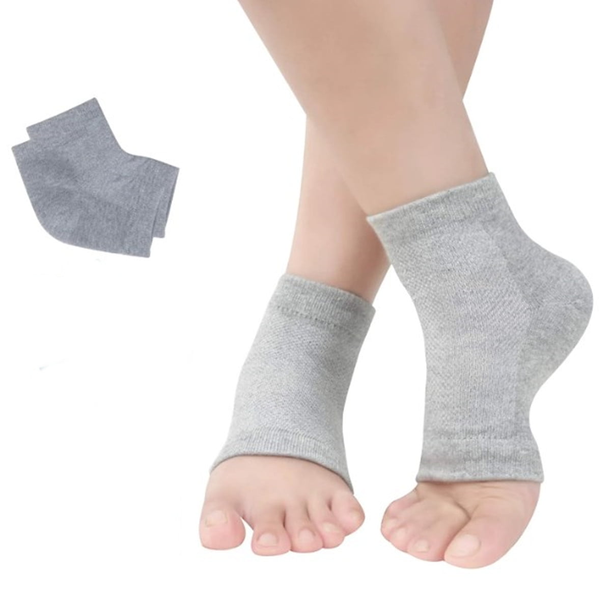 Vented Moisturizing Gel Heel Socks, 3 Pairs Toeless Spa Sock for Foot ...