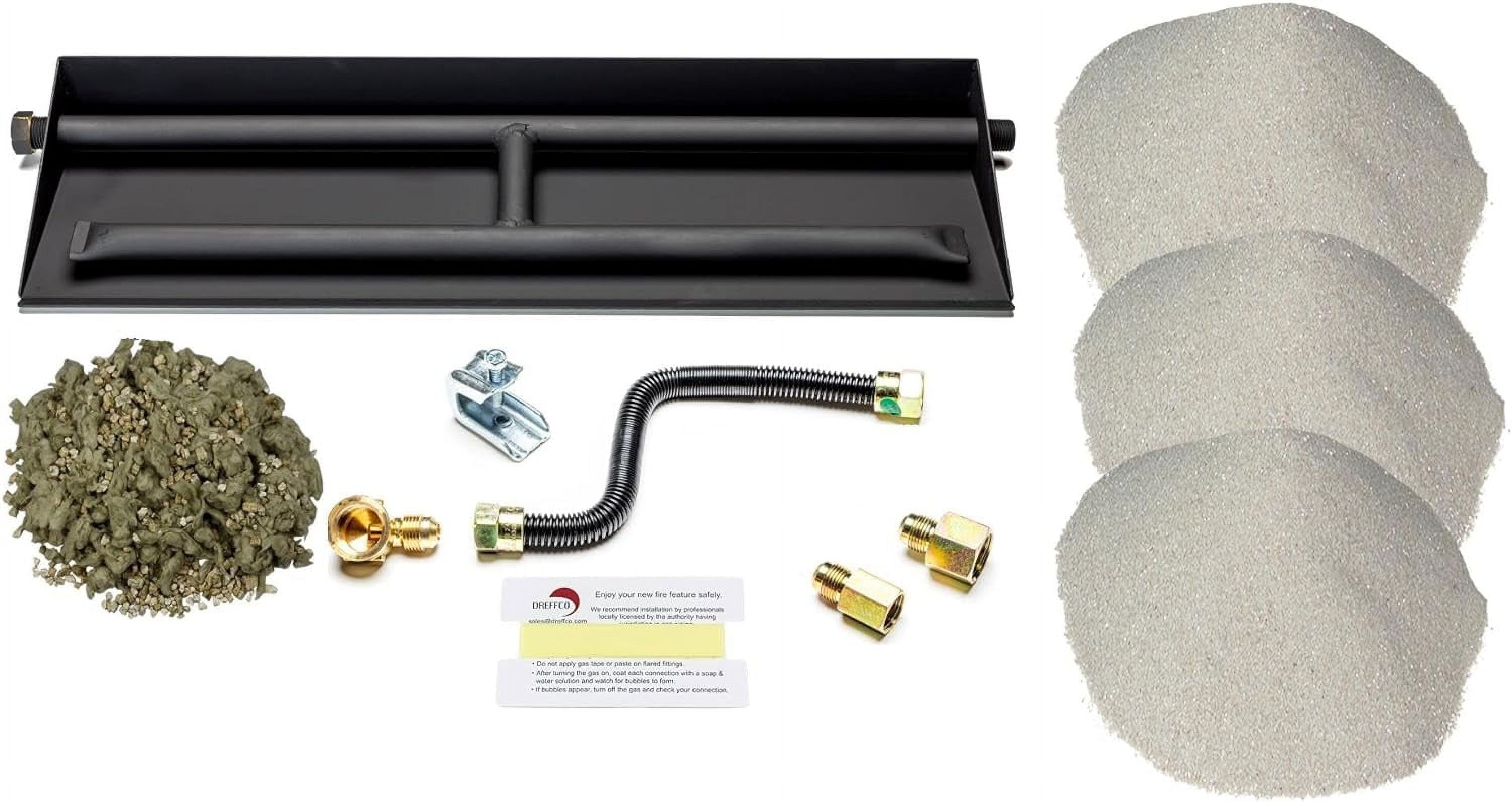 Vented NG Gas Log Fireplace Heavy-Duty Dual Row Gas Burner with Deluxe ...