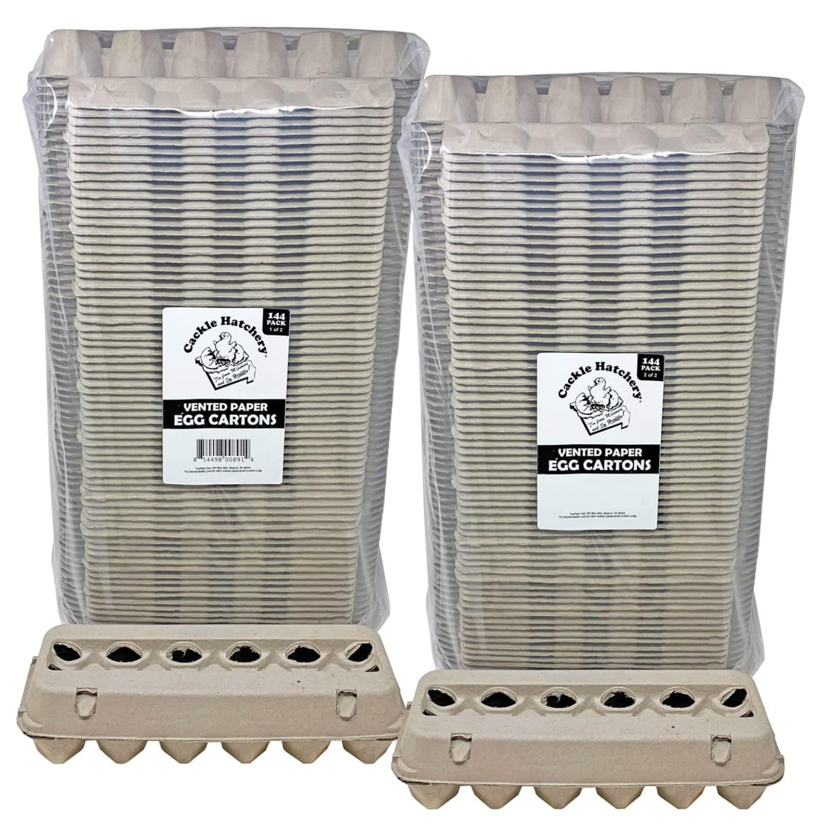 Vented Paper Pulp Egg Cartons Holds 1 Dozen Chicken Eggs (144 Pack ...