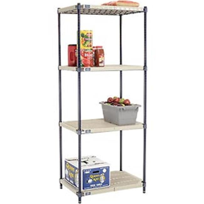Vented Plastic Shelving with Nexelon Finish - Beige & Blue - 30 x 18 x ...