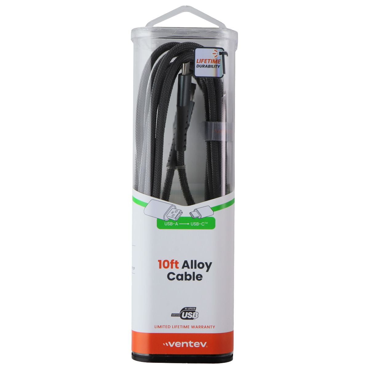 Ventev (10-Ft) ChargeSync USB-A to USB-C Braided Alloy Cable - Steel ...