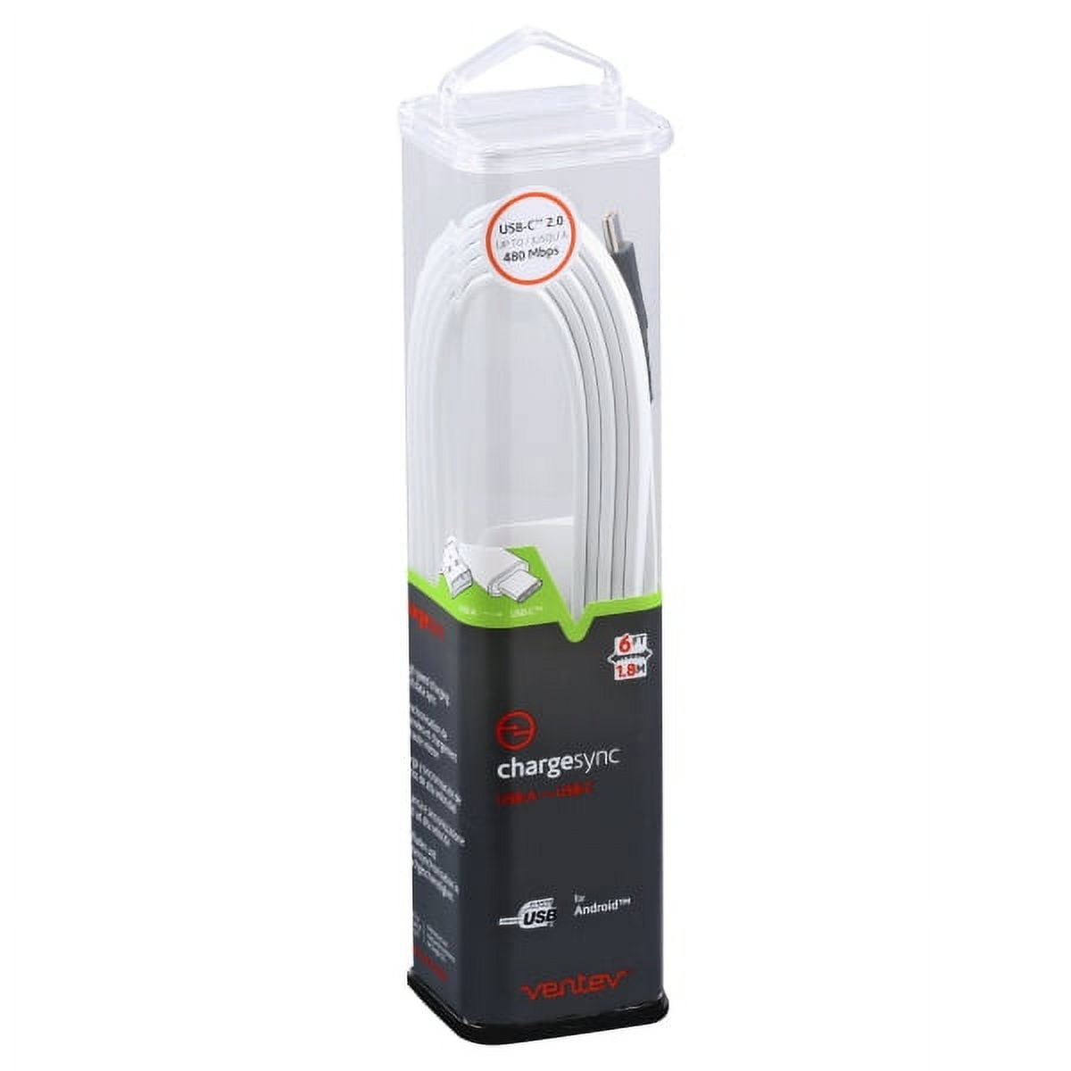 Ventev (6-Foot) USB to USB-C (Type C) Charge and Sync Flat Cable ...