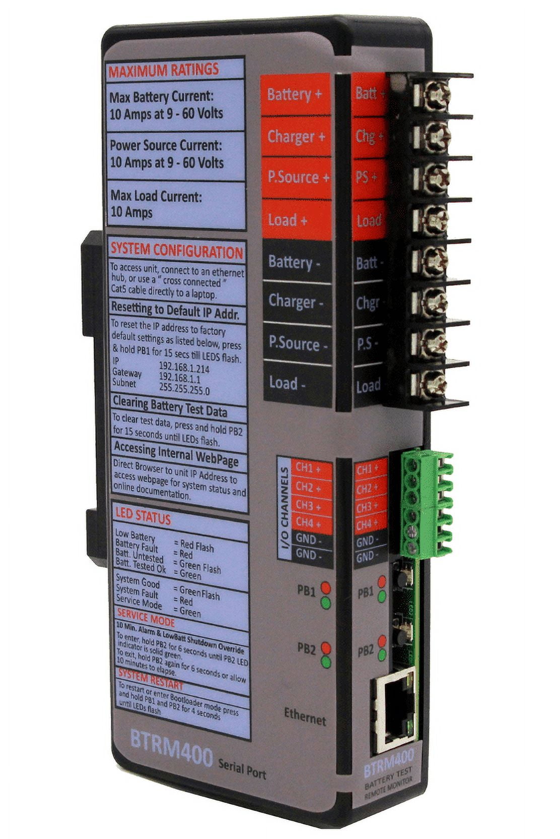 Ventev BTRM-400 Battery Test Remote Monitor for Solar, UPS, and SCADA ...
