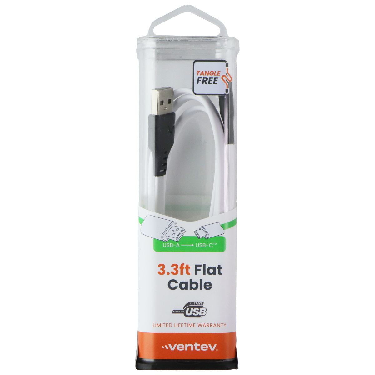 Ventev Charge/Sync Flat USB-C Cable 3.3ft White Charge/Sync Cables ...