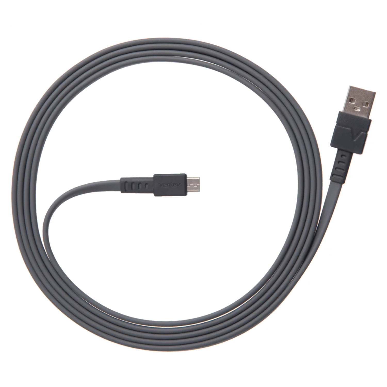 Ventev USB-A to USB-Micro 6ft Flat Cable - Gray - Walmart.com