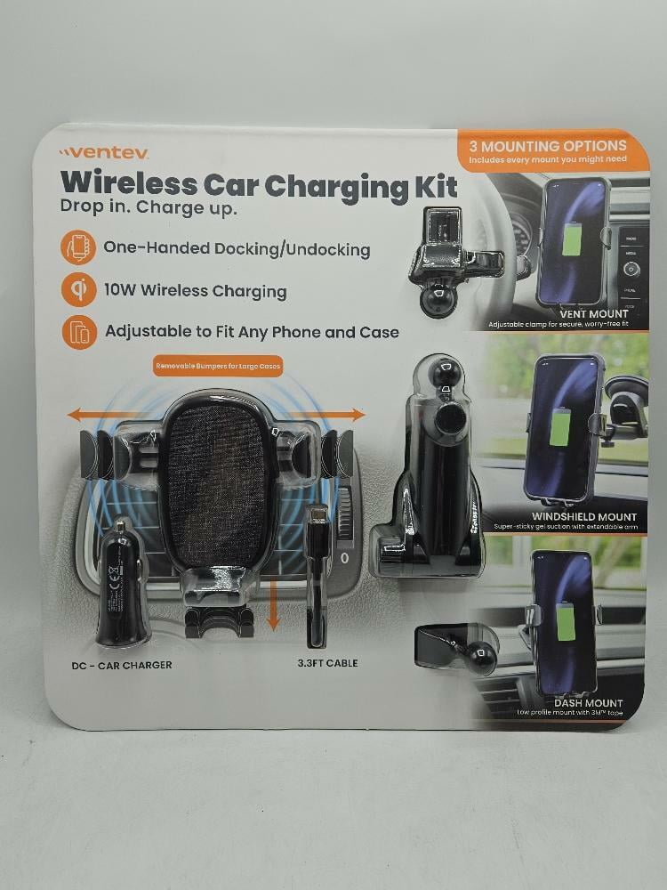 Ventev Wireless Car Charger Kit with Qi Technology, 10W Fast Charging ...
