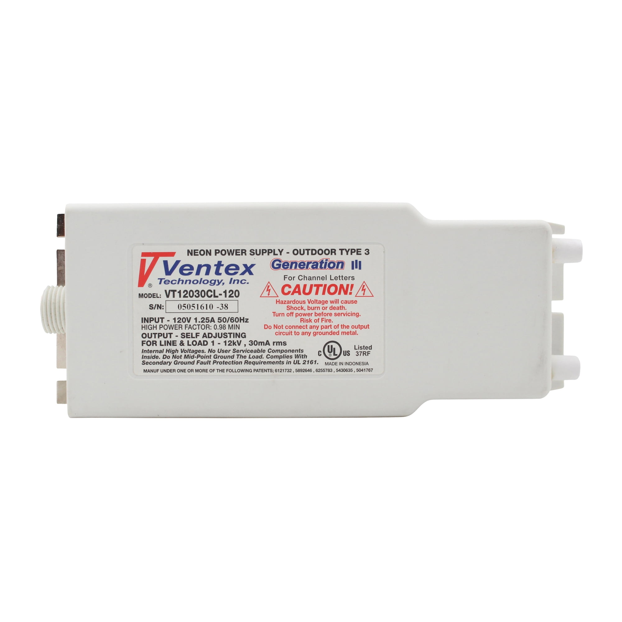 Ventex VT12030CL-120 Electronic Neon Power Supply, Outdoor Type 3, 12kV ...