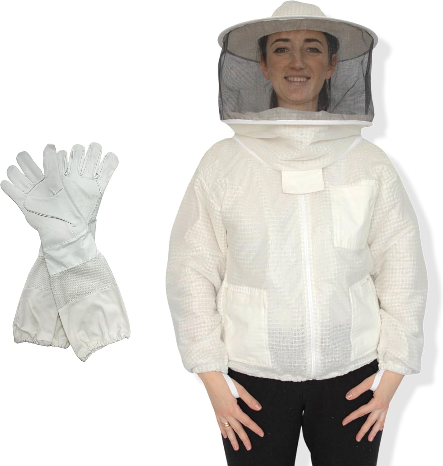 Ventilated Bee Jacket Round Hood - 3 Layer Mesh Ultra Vented Beekeeping ...