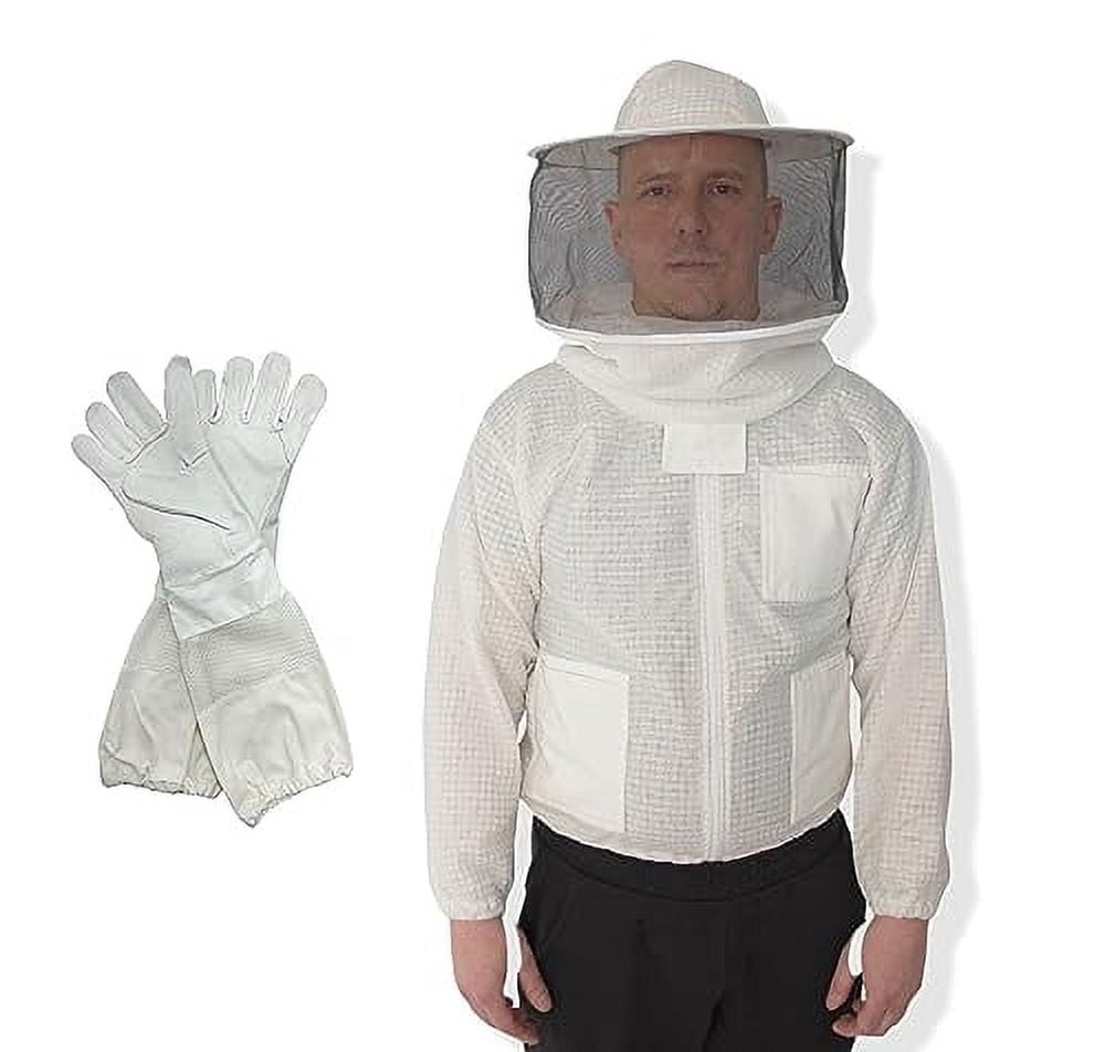 Ventilated Bee Jacket Round Hood - 3 Layer Mesh Ultra Vented Beekeeping ...