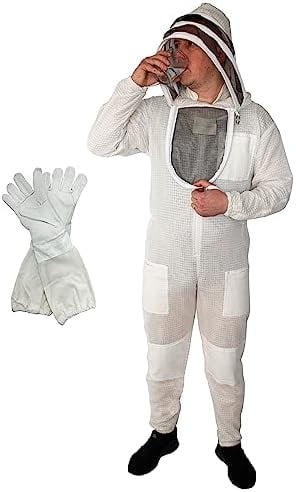 Ventilated Bee Suit with Easy Access Veil 3 Layer Mesh Bee Protection ...