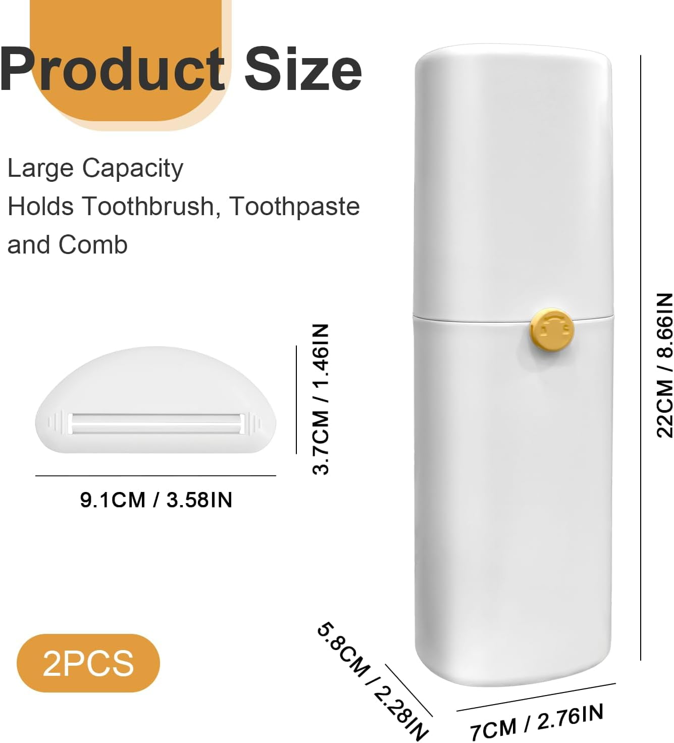 Ventilated Toothbrush Travel Case with Toothpaste Dispenser Portable ...