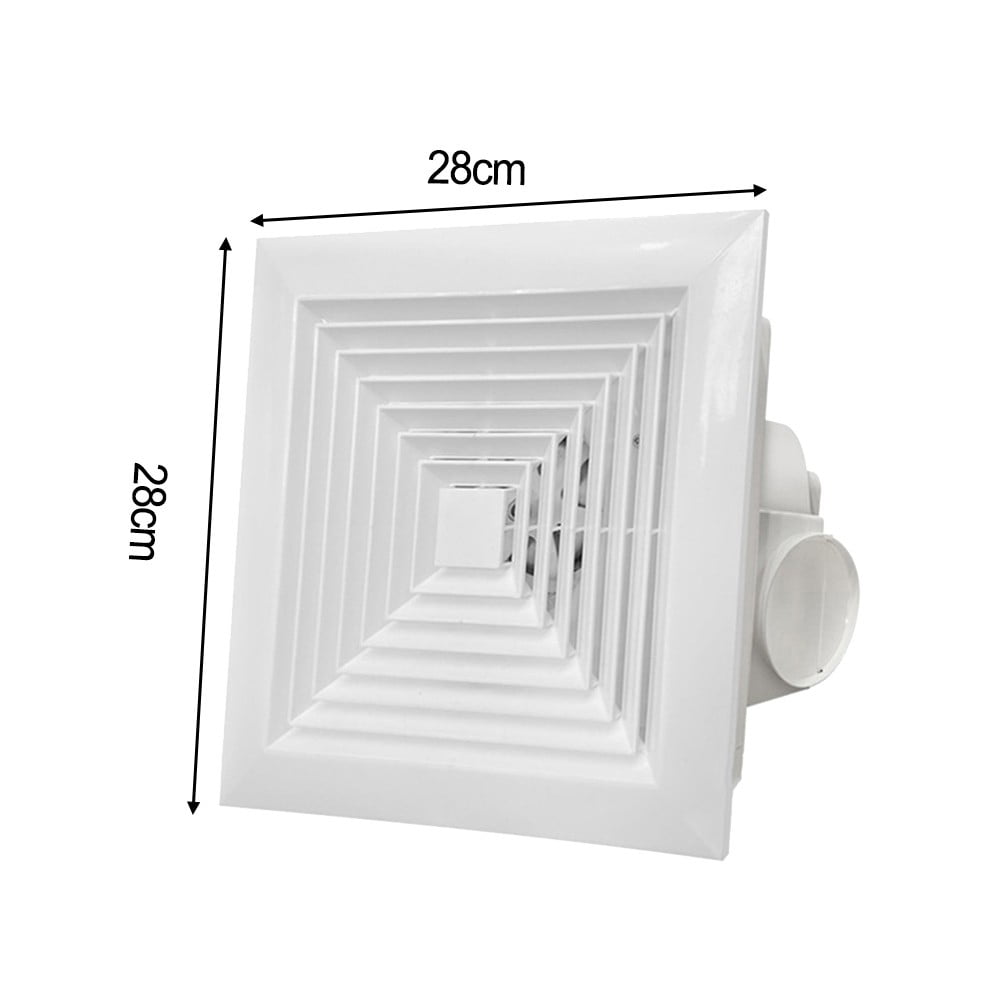 Ventilation Fan White Square Ceiling or Wall-Mount Exhaust Fan 9in ...
