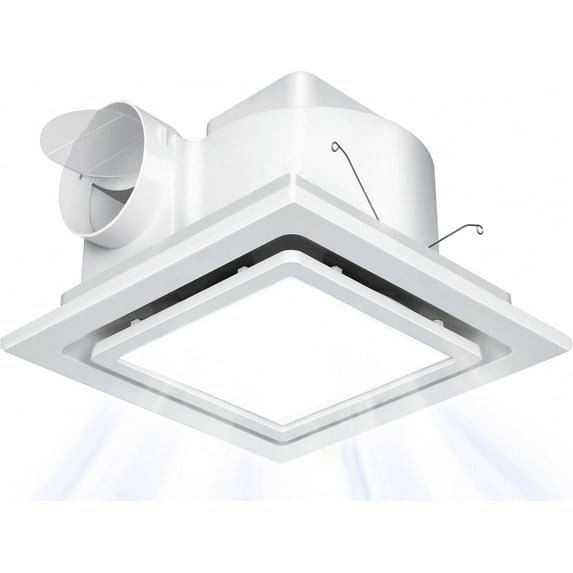 Ventilation Fans Bathroom Exhaust Fan with Light 9.6 inch Panel 6000K ...