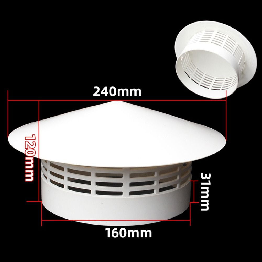 Ventilation System Durable Rain Pipe Cap Smoke Exhaust Hood PVC 75 ...