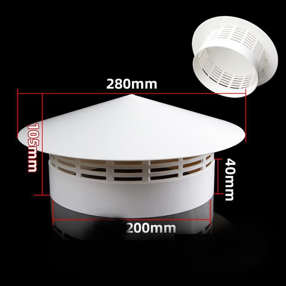 Ventilation System Durable Rain Pipe Cap Smoke Exhaust Hood PVC 75 ...