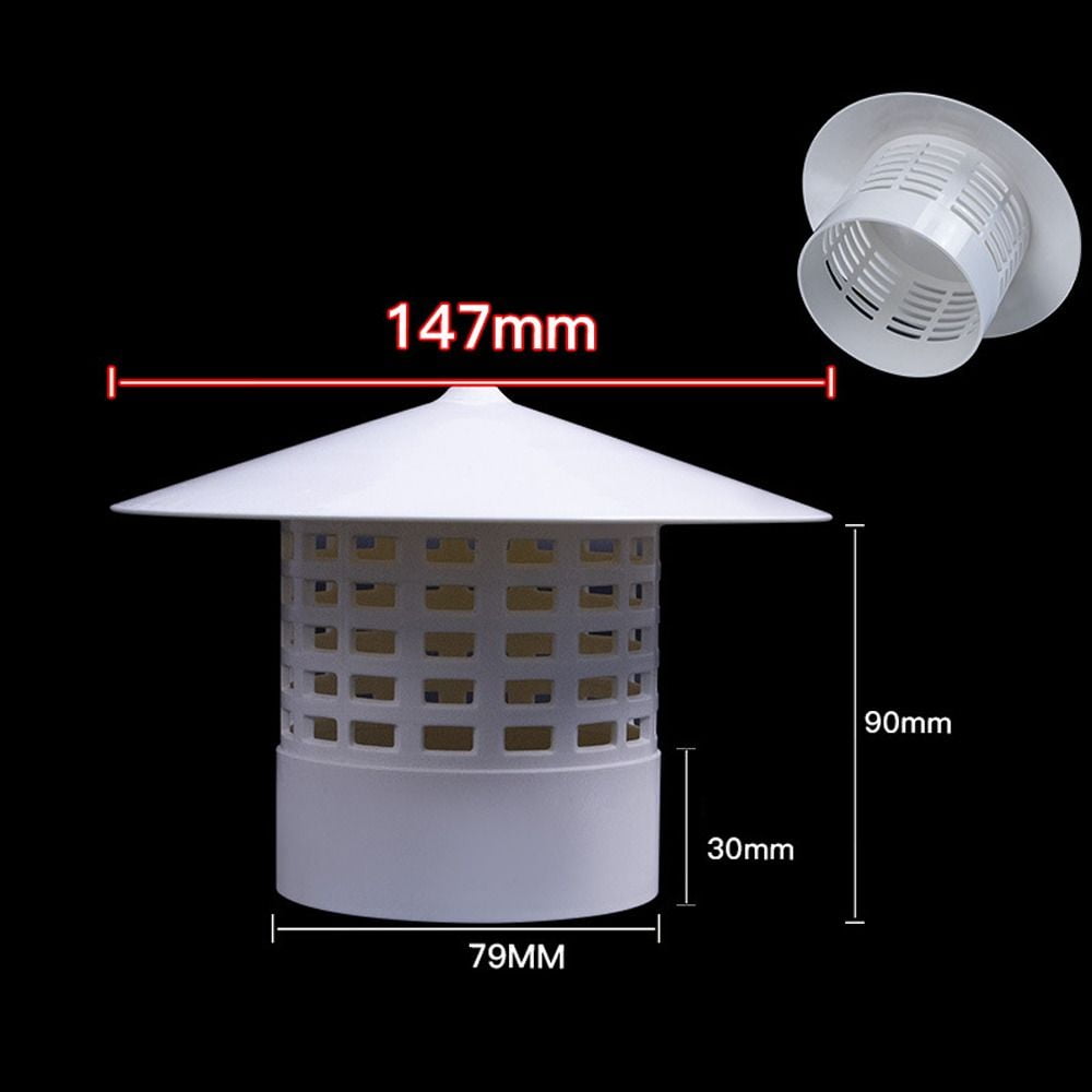 Ventilation System Durable Rain Pipe Cap Smoke Exhaust Hood PVC 75 ...