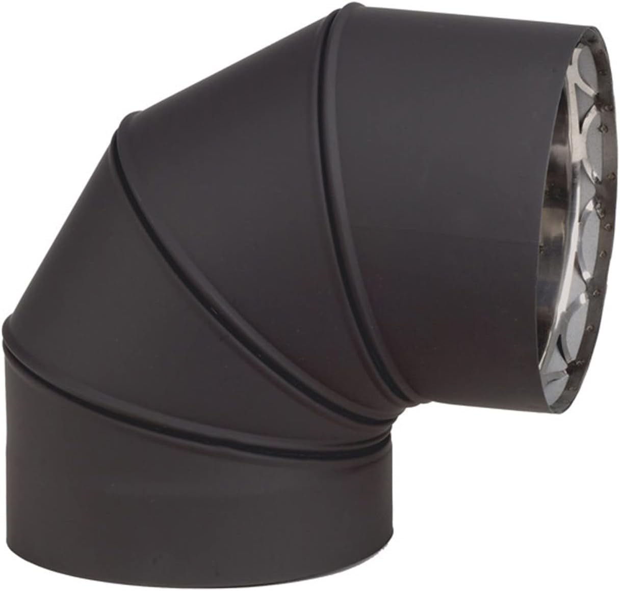 Ventis Double Wall Black 6", 90 Degree Elbow, Wood Stove Pipe, Chimney ...