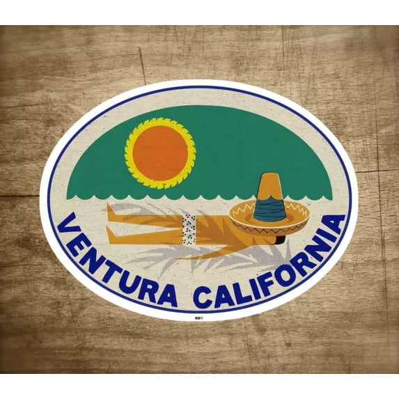 Ventura California Vintage Travel Sticker Decal Laptop Bumper Phone ...