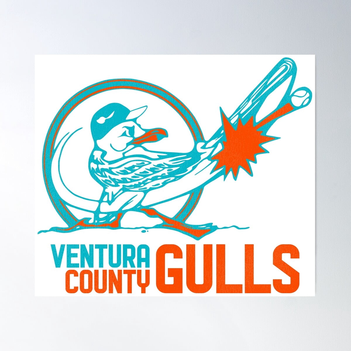 Ventura County Gulls Baseball Team Poster Wall Art, Modern Wall Decor ...