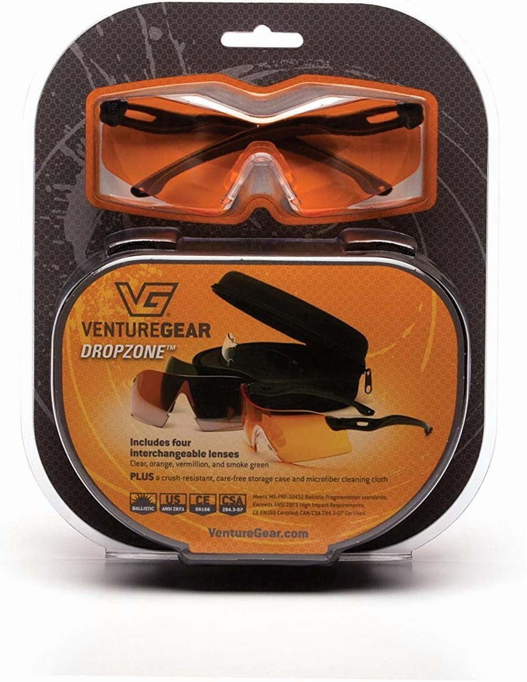 Venture Gear Drop Zone Shooting Eyewear Kit with 4 Interchangeable ...