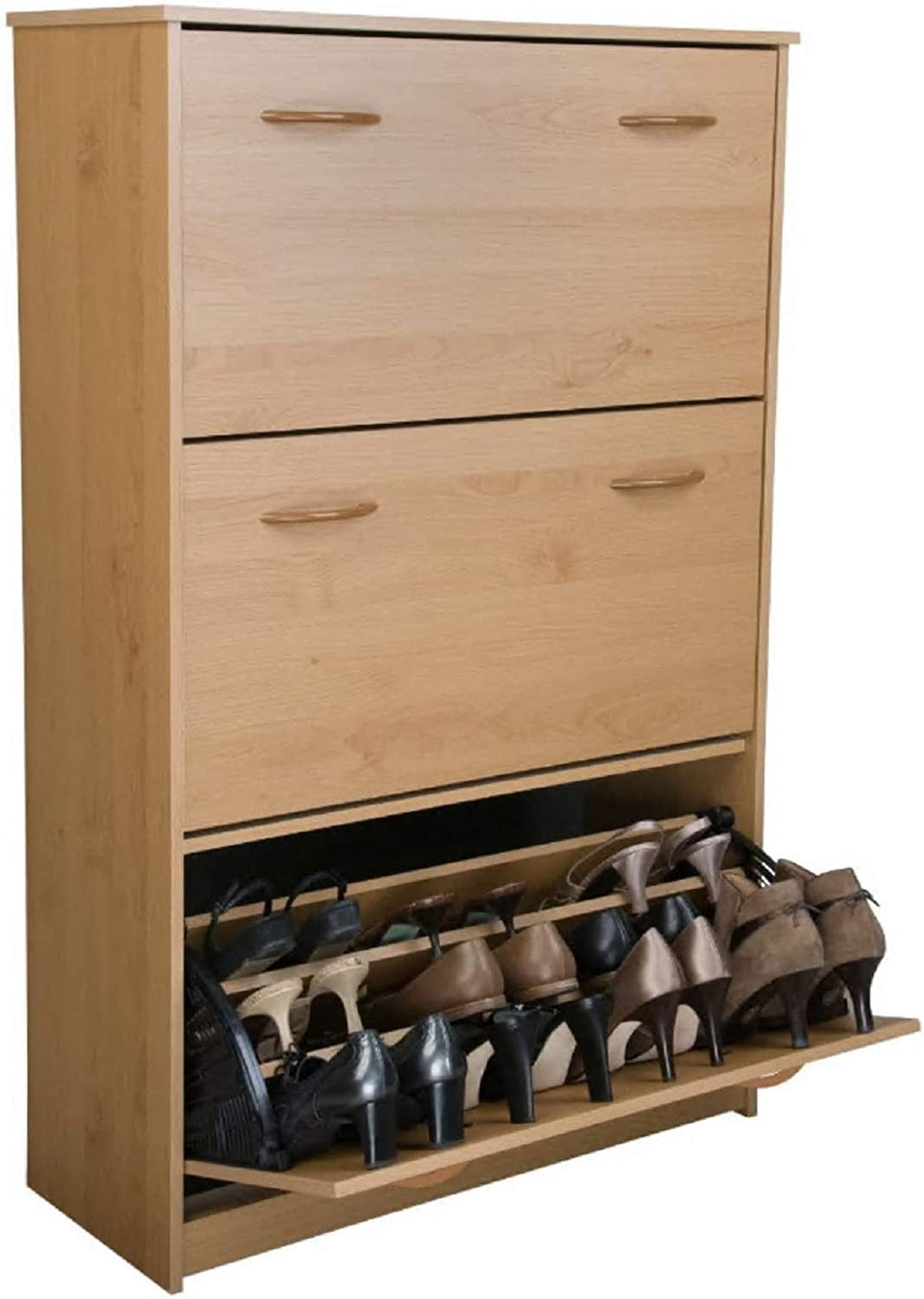 Venture Horizon Stackable Triple Shoe Cabinet (Oak) - Walmart.com