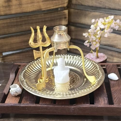 AS Ventures Lord Shiva White Shiva Lingam Marble Stone Set Stand ...