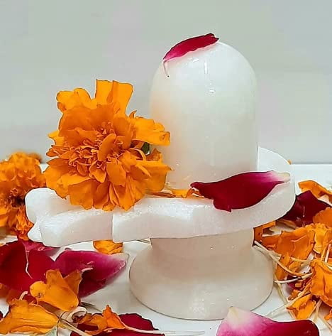 AS Ventures Marble Shivling Lord Shiva Lingam White Marble Shivling ...